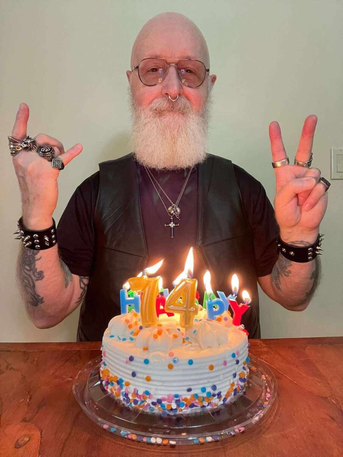 Thomas Pence Celebrates his husband Rob Halford’s 74th Birthday with a ...